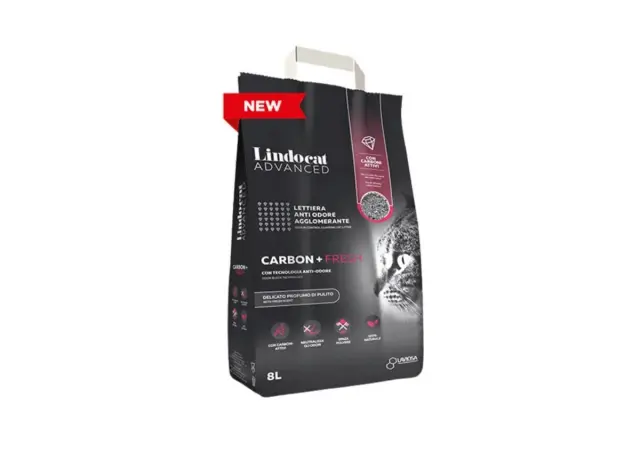 Lindocat Posip za mačke Advanced Carbon + Fresh 8l