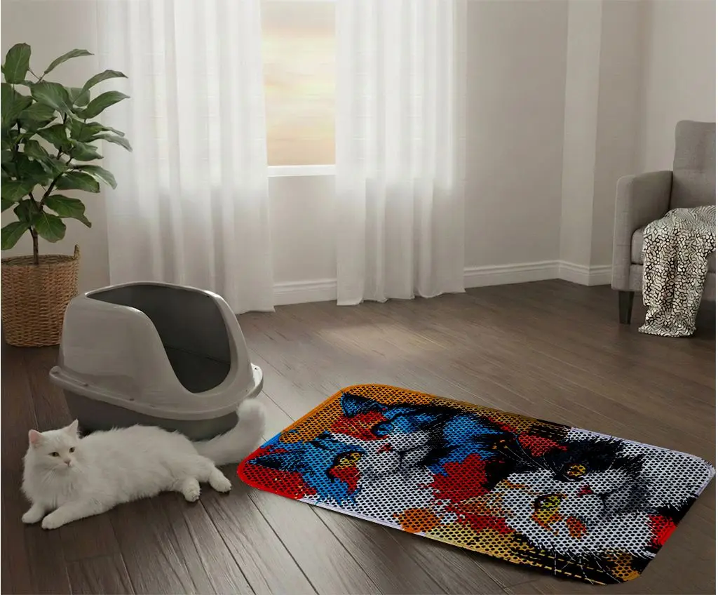 Paws & Whiskers Prostirka za mačiji toalet, Šarena