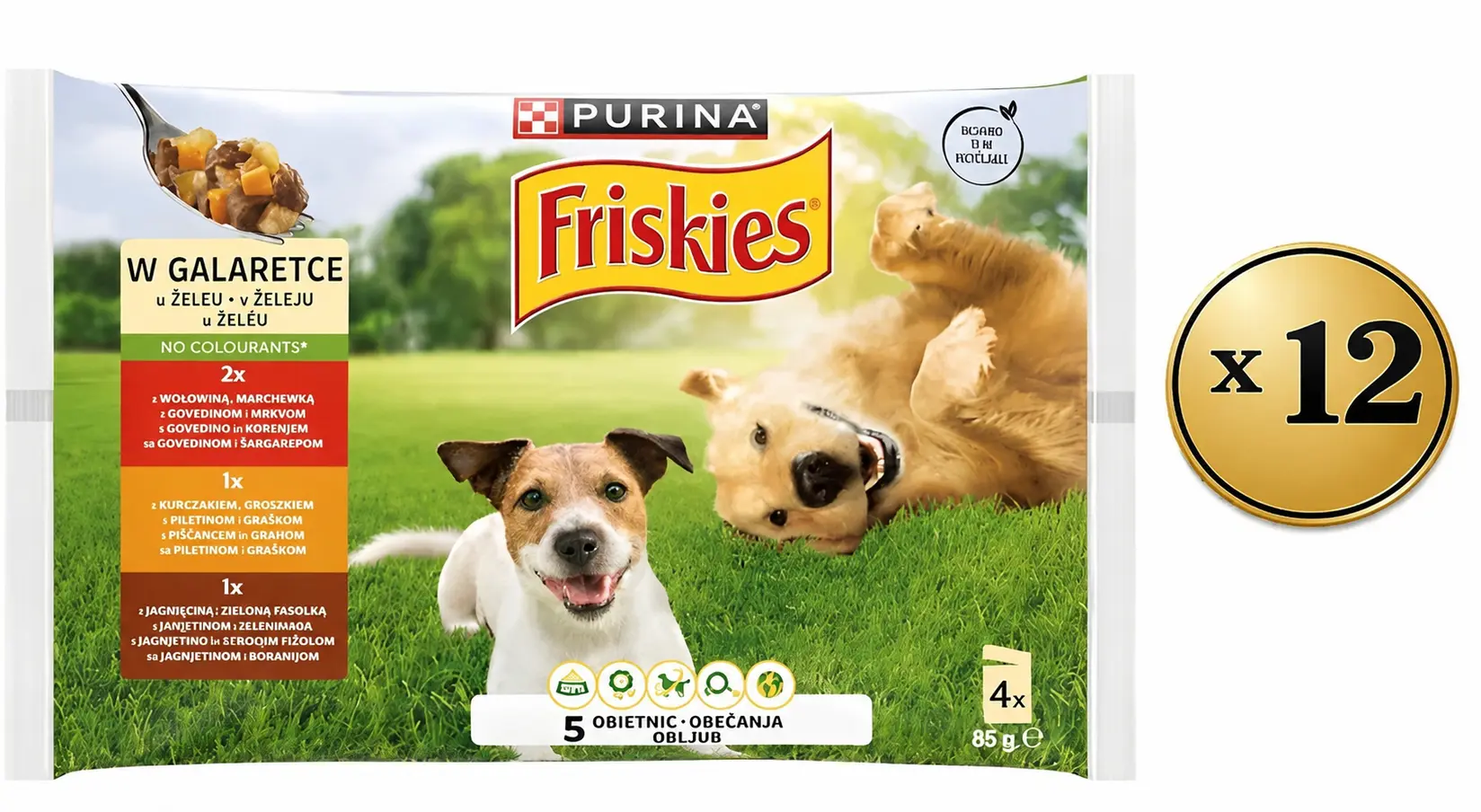 Friskies Vlažna hrana za pse adult dog prelivi u želeu Meso, 48x85g