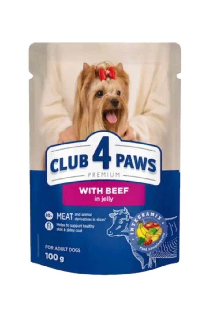 Club 4 Paws Premium vlažna hrana za pse, Govedina u želeu, 100 g