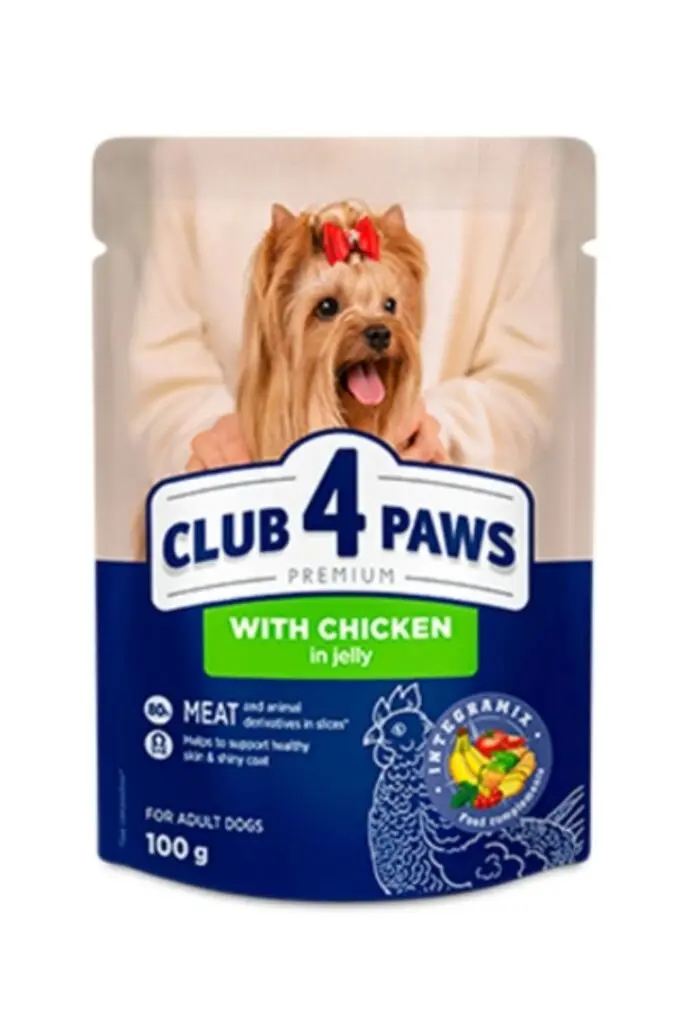 Club 4 Paws Premium vlažna hrana za pse, Piletina u želeu, 100 g