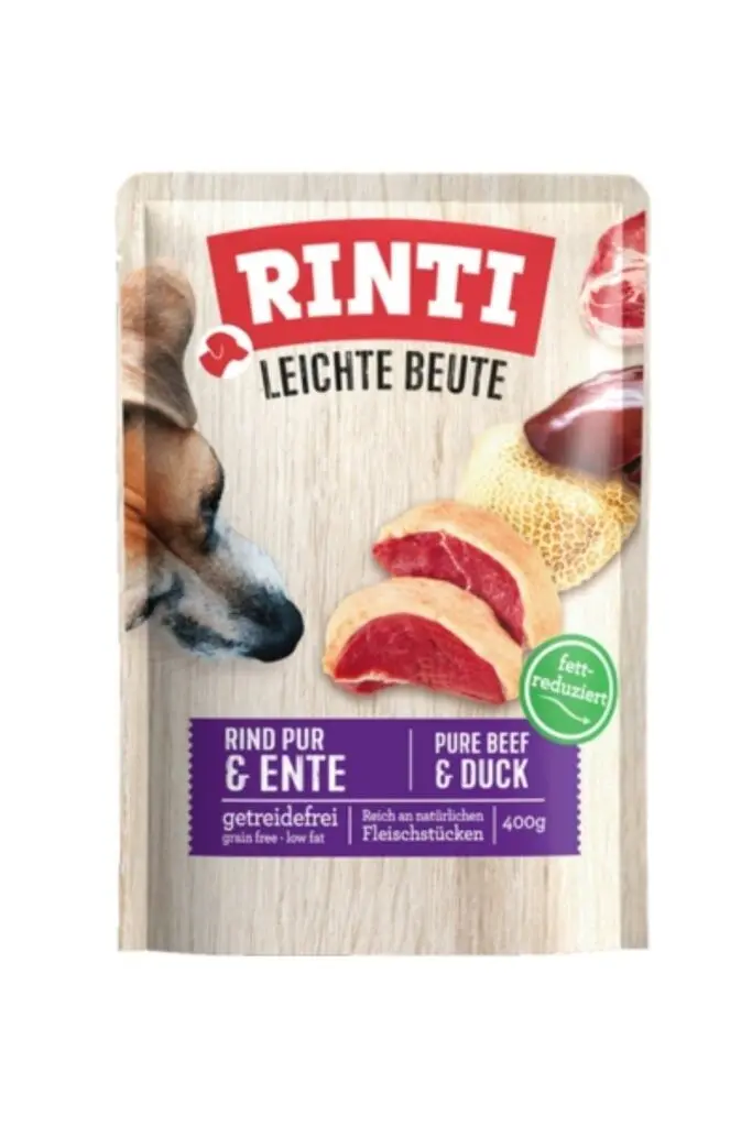 Rinti Vlažna hrana za pse Leichte Beute, Govedina i pačetina u sosu, 400 g