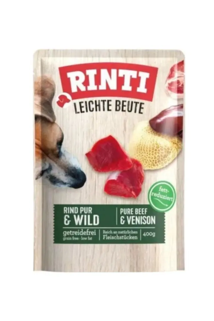 Rinti Vlažna hrana za pse Leichte Beute, Govedina i divljač, 400g