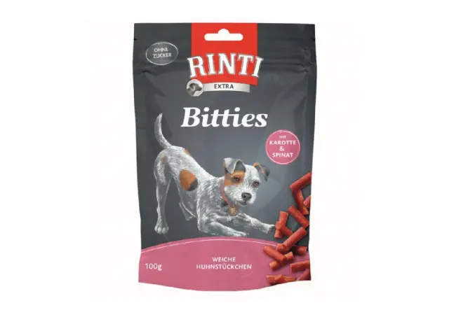 RINTI Poslastica za pse Bitties, Piletina sa spanaćem, 100g