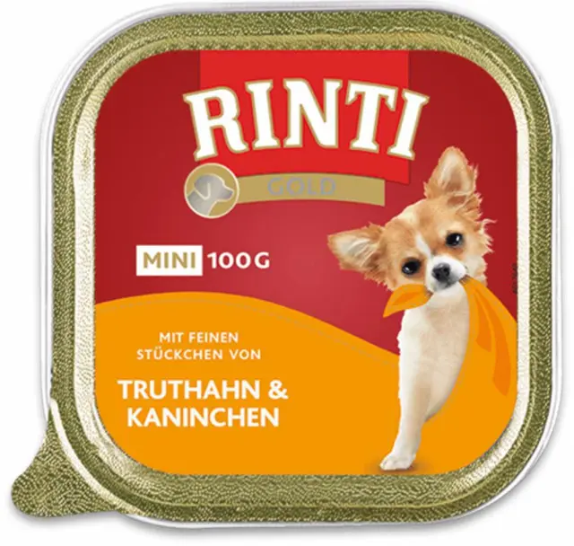 RINTI Pašteta za male odrasle pse Gold Mini, Ćuretina i zečetina, 100g