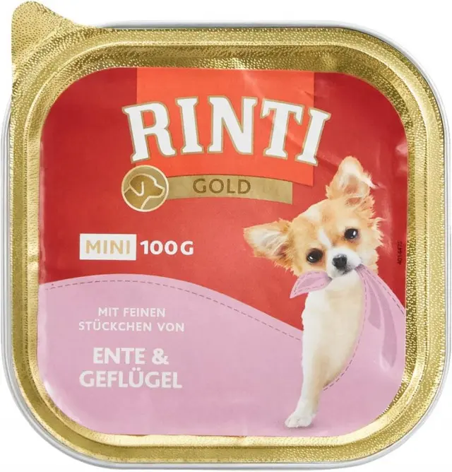 RINTI Pašteta za male odrasle pse Gold Mini, Pačetina i živina, 100g