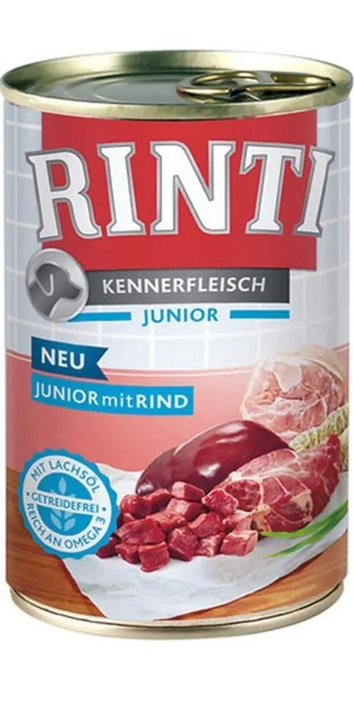 Rinti Vlažna hrana za pse juniore Kennerfleisch meso u konzervi, Govedina, 400g