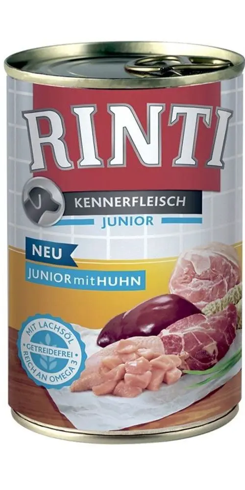 Rinti Vlažna hrana za pse juniore Kennerfleisch meso u konzervi, Piletina, 400g