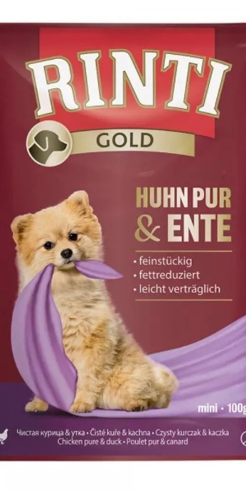 Rinti Gold Vlažna hrana za odrasle pse, Sos sa piletinom i pačetinom, 100g