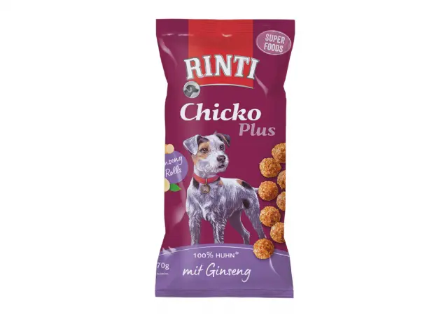 RINTI Poslastica za pse Chicko Plus, Piletina i žen-šen, 70g