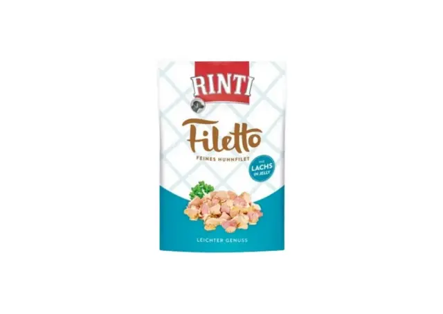 RINTI FILETTO Sosić za pse, Piletina i losos u želeu, 100g