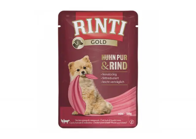 RINTI Vlažna hrana za odrasle pse Gold Mini, Govedina i Piletina, 100g