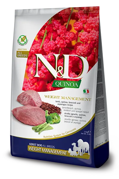 N&D Kuinoa Veight Management Medium&Maki Adult 7kg. - јagnjetina, kinoa, brokoli i špargle