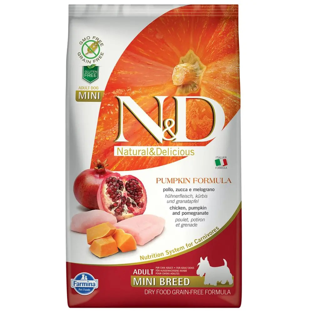 FARMINA Suva hrana za odrasle pse malih rasa sa ukusom piletine i nara ND Pumpkin Mini Adult 2.5kg