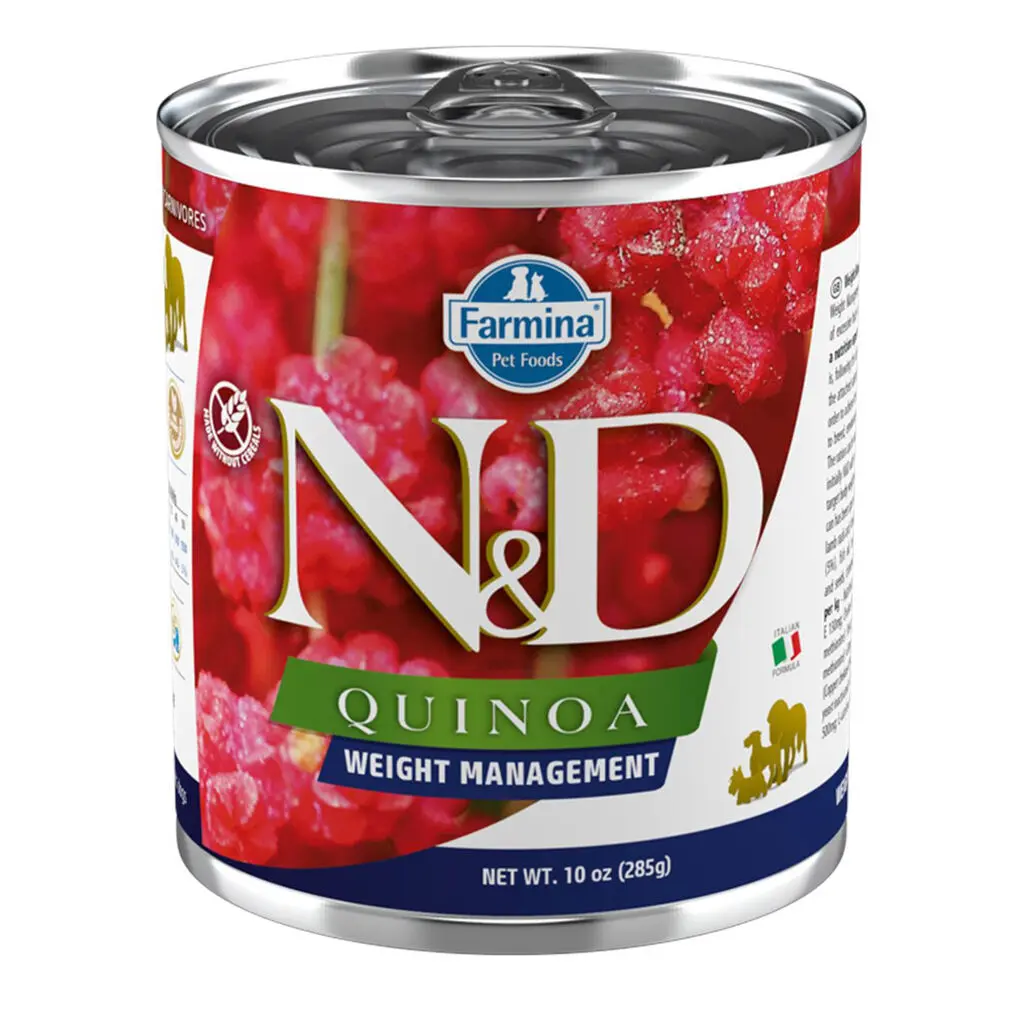 N&D Vlažna hrana za pse za regulisanje telesne mase Quinoa Weight Management, 285g