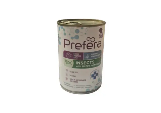 Prefera Monoprotein Pašteta za pse, Insekti i batat, 400g