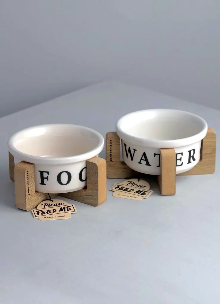 Paws & Whiskers Set činija za hranu za kućne ljubimce, 4 komada, Beli