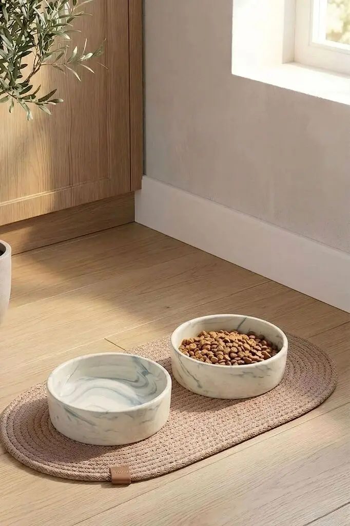 Paws & Whiskers Set činija za hranu za kućne ljubimce, 2 komada, Tirkizni