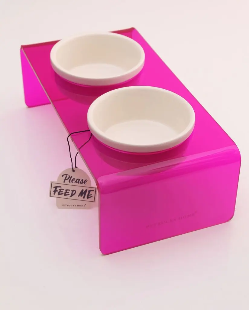 Paws & Whiskers Set činija za hranu za kućne ljubimce, 3 komada, Roze