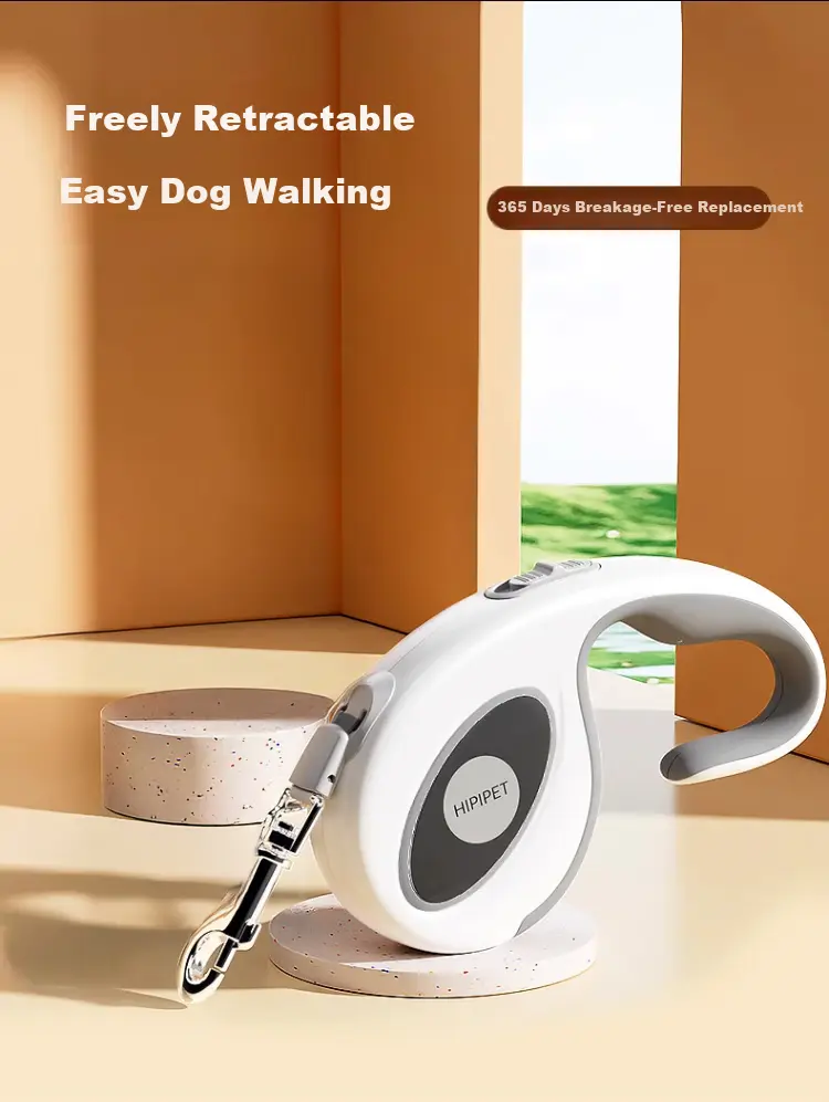 Hipidog Povodac za pse, 5 m, Beli