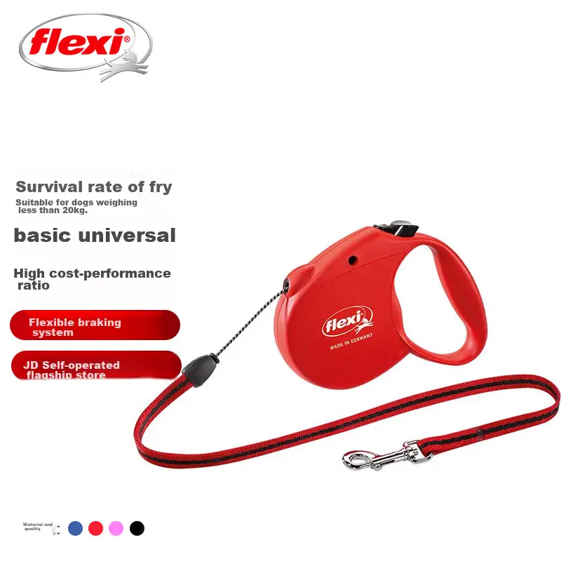 Flexi Povodac za pse M, 5m, Crveni