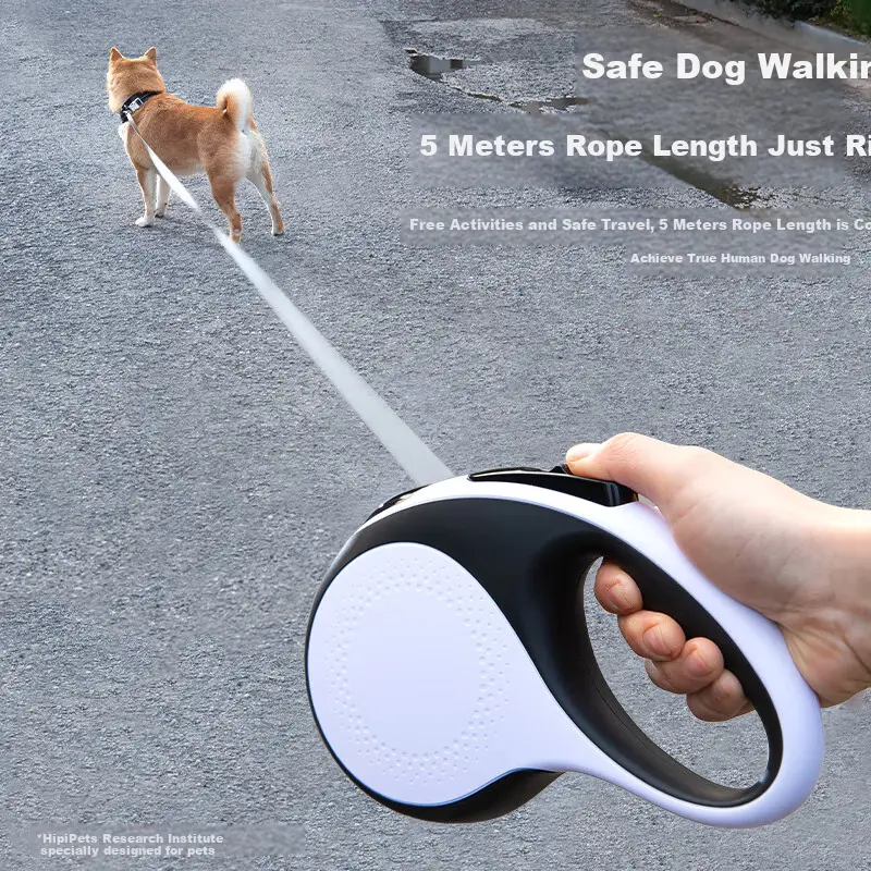 Hipidog Povodac za pse, 5 m, Beli