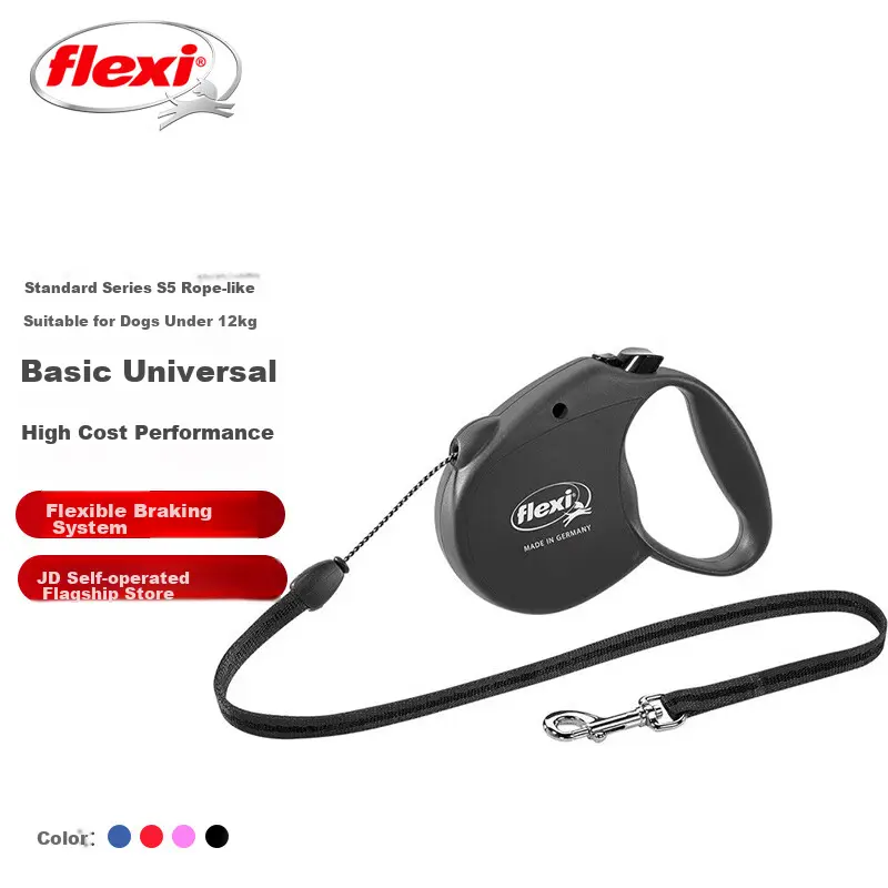 Flexi Povodac za pse S, 5m, Crni