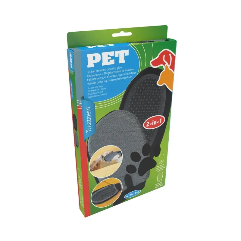 PET TREATMENT Rukavica za četkanje i negu pasa Siva 26 × 14 cm