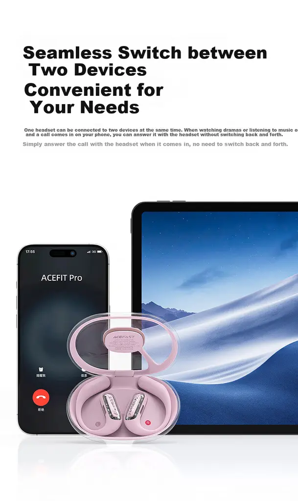 Acefast Bluetooth slušalice, Roze