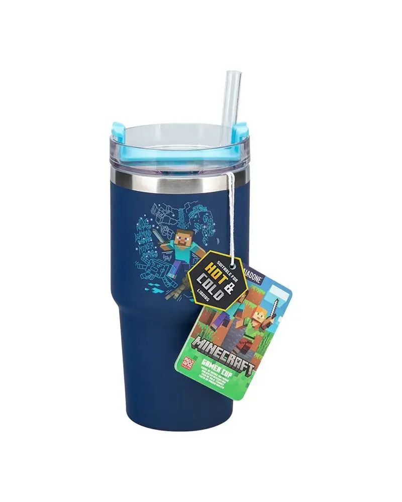 Termos šolja Paladone Products Minecraft Gamer, 900 ml, tamnoplava