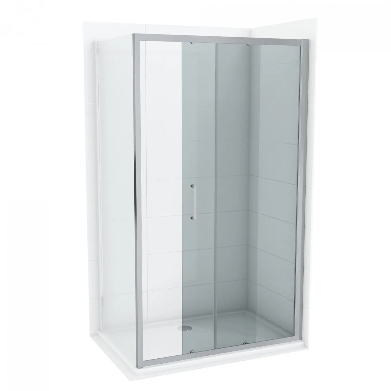 COPEN Stakleni paravan Atlas 130 x 195 cm, Providno staklo 6 mm, Hromirani ram