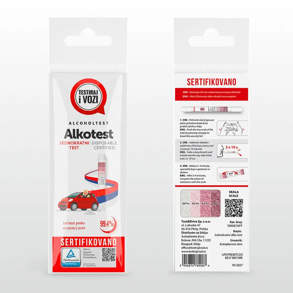 Alko tester jednokratni