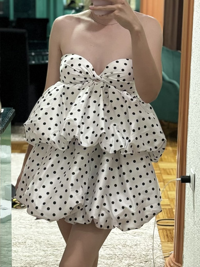 Polka puff mini haljina