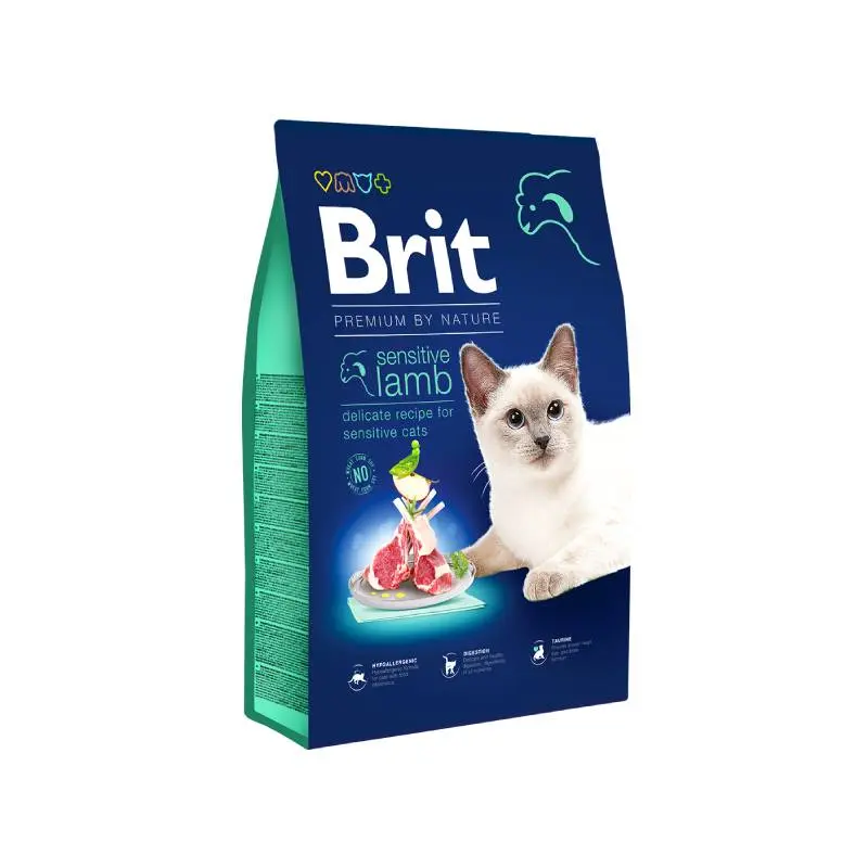 Brit Premium suva hrana za mačke Sensitive, јagnjetina, 1,5 kg