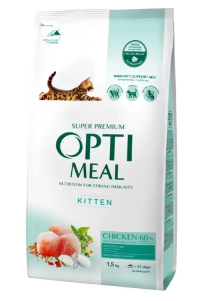 Optimeal Suva hrana za mačke, Piletina, 1.5kg
