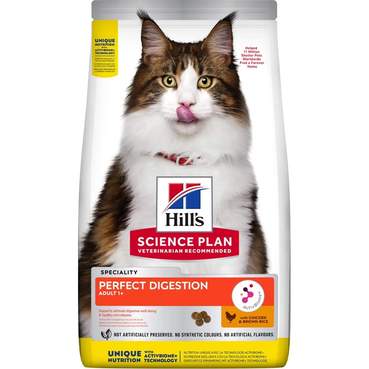 Hill's Science Plan Suva hrana za mačke Perfect Digestion, Adult, Piletina i smeđi pirinač, 3 kg