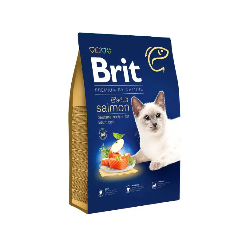 Brit Premium suva hrana za odrasle mačke, losos, 1,5 kg