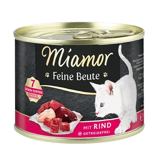 MIAMOR Vlažna hrana za mačke Feine beute govedina 185g