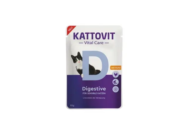 KATTOVIT Hrana za mačke piletina Vital Care Digestive, 85g