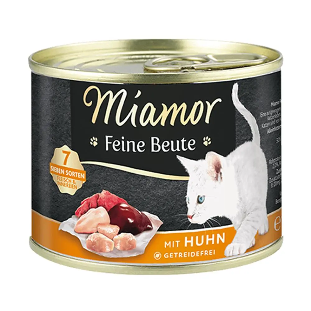 MIAMOR Vlažna hrana za mačke Feine beute piletina 185g