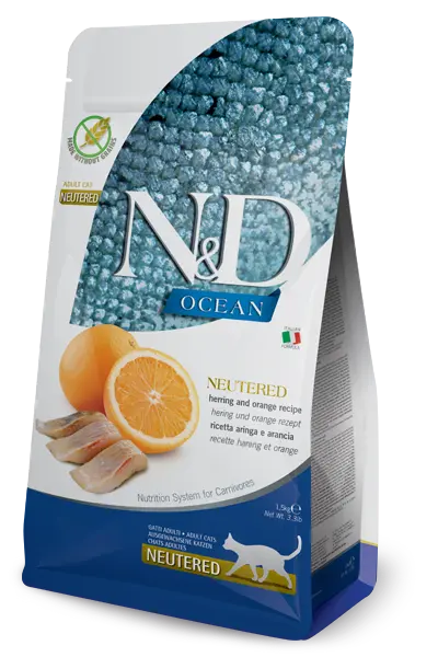 N&D Suva hrana za odrasle mačke, Haringa i pomorandža, 5kg