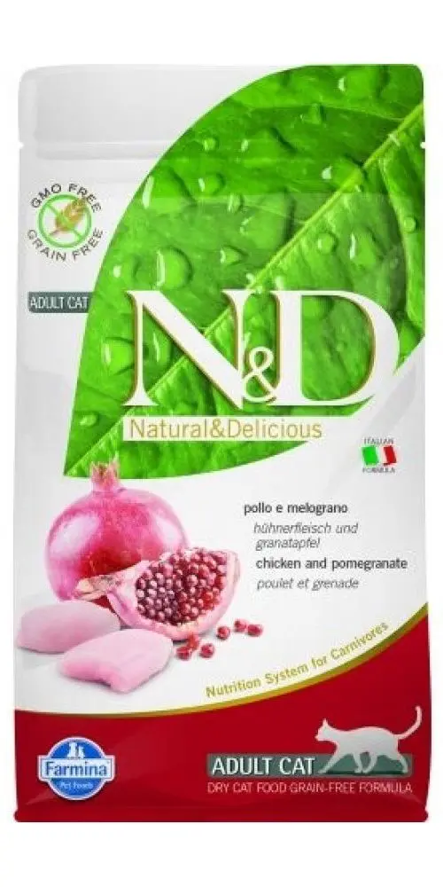 N&D Suva hrana za odrasle mačke, Piletina i nar, 5kg