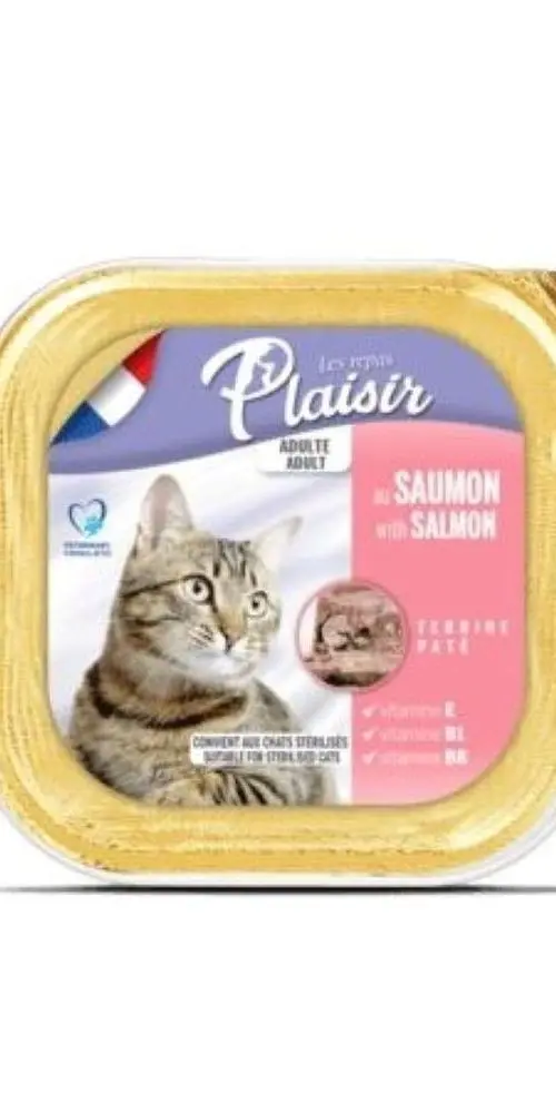 Plaisir Pašteta za odrasle mačke, Losos, 100g
