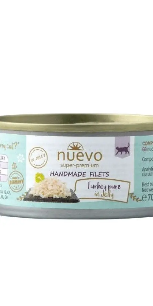 Nuevo Vlažna hrana za odrasle mačke, Handmade, Fileti ćuretine u želeu, 70g