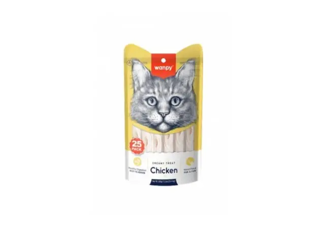 WANPY Poslastica za mačke Creamy Lickable Treats, Piletina, 14g, 25 komada