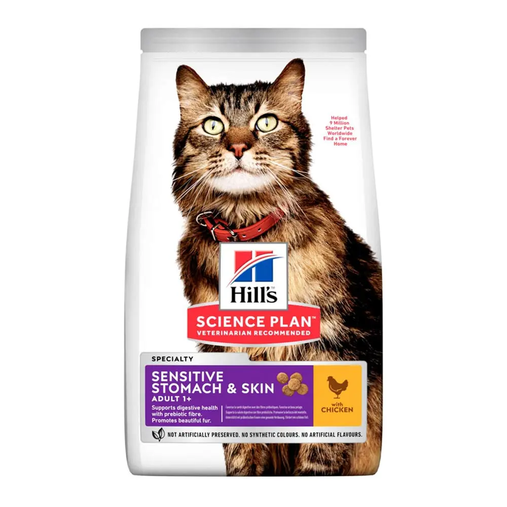 Hill's Science Plan Suva hrana za mačke Sensitive Stomach&Skin, Adult, Piletina, 1.5kg