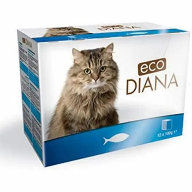 NORMAN&DISE Vlažna hrana za mačke Eco Diana, Komadići ribe, 100g, 12 komada