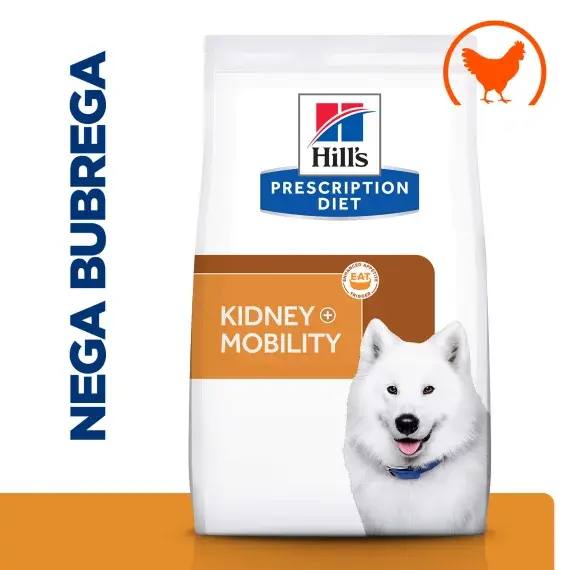 Hill's Prescription Diet Suva hrana za pse sa hroničnim bolestima bubrega + Mobility, 12kg