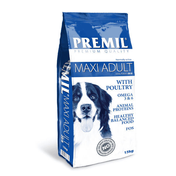 Premil Suva hrana za pse Maxi Adult, Piletina, svinjetina i govedina, 15 kg