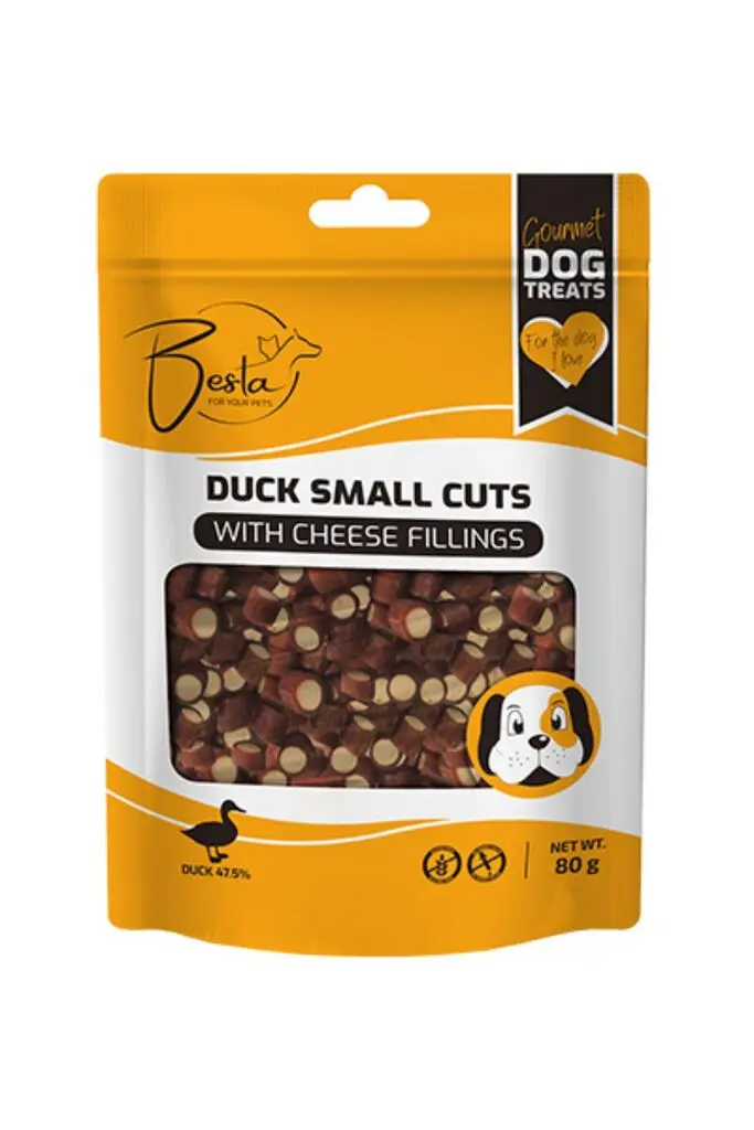 Besta Poslastica za pse Small Cuts, Pačetina i sir, 80 g